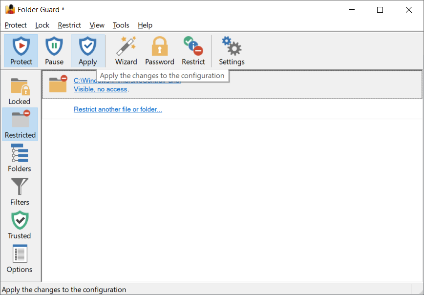 How To Restrict Access To Windows Settings With Folder Guard