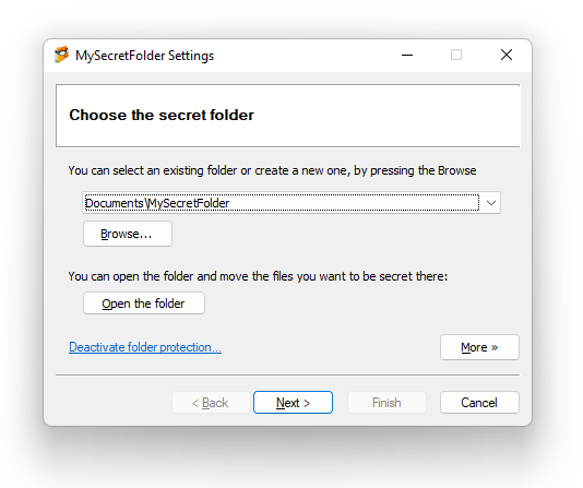 My Secret Folder software to create a secret folder in Windows 11 or 10